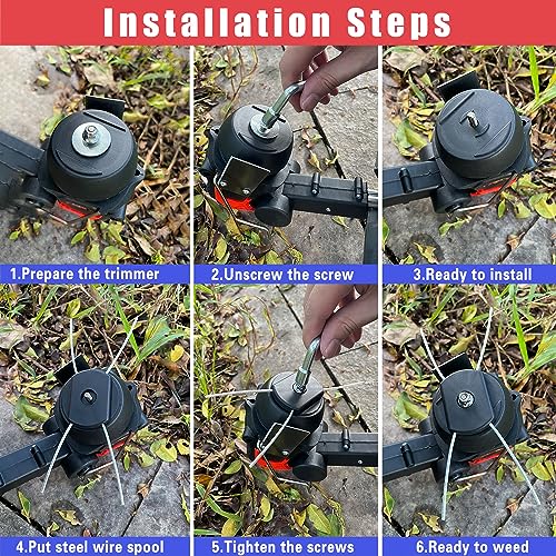 NeJesZoe 10 Pieces String Trimmer Head,Electric Weed Eater Wire Replacement Head,Steel Wire Trimmer Spool Line,Weed Trimmer Cutter Head for Cordless Grass Trimmers with Bore 0.2inch/5.5mm