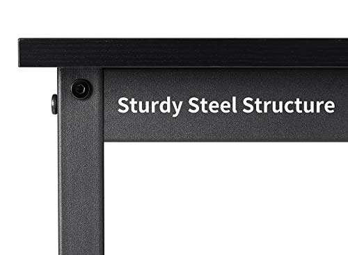 Cubiker Computer Desk 55" Home Office Writing Study Laptop Table, Modern Simple Style Desk with Drawer, Black Espresso