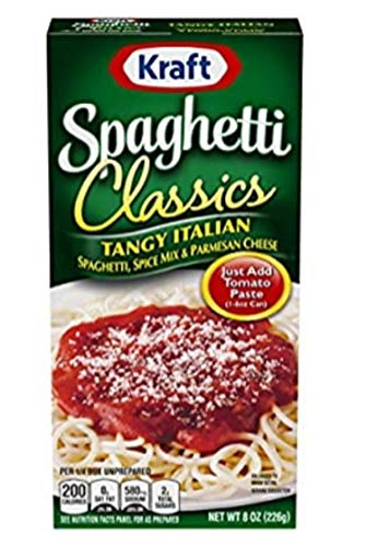 Complete Meal Kit - Kraft Foods Classics Tangy Italian Spaghetti, 8.0 Ounce & Hunts Tomato Paste 6 Ounce bundle (Pack of 2)