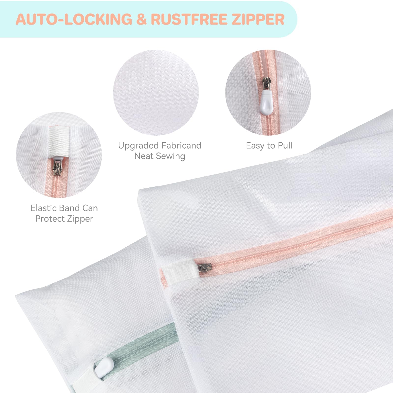 Iorbur Small Laundry Net for Washing Machine, Laundry Net 30 x 40 & 40 x 50 cm, Suitable for Sweaters, Coats, Socks, Shirts, Stuffed Animals, Jeans, etc. - 2 Pieces