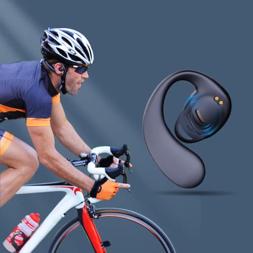 Loluka Open Ear Air Conduction Wireless Ear Clip Headphones Bluetooth Earbuds 10Hrs Playtime with LED Power Display True Wireless Earbuds Stereo HiFi Music IPX4 Waterproof