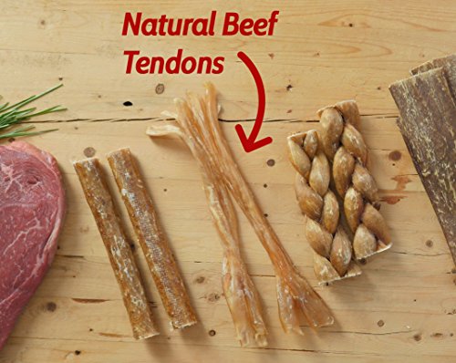 Pawstruck "7-9" Beef Tendon Chews for Dog (10 Sticks) Pet Food, Natural Beef Strap Odorless Treats, Cleans Teeth, Free-Range, Grass-Fed Beef, Free of Artificial Ingredients and Flavors, 1 Pound