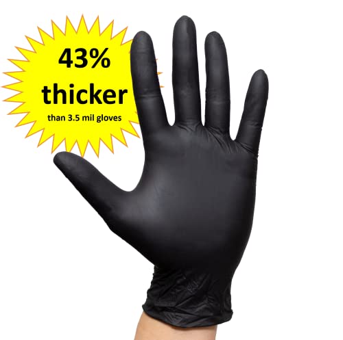 GripProtect Precise Black 5 Nitrile Exam Gloves | 5 Mil Thickness | Chemo-Rated | Medical, Law Enforcement, Tattoo, Dental, Janitorial, Food & Agriculture