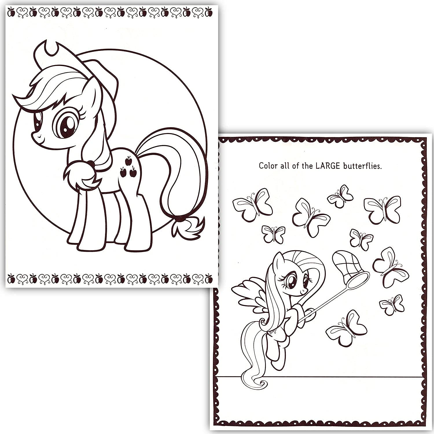 M L P My Little Pony Coloring Book Bundle with Stickers (2 Jumbo Books Featuring Rainbow Dash, Fluttershy, Pinkie Pie and More)