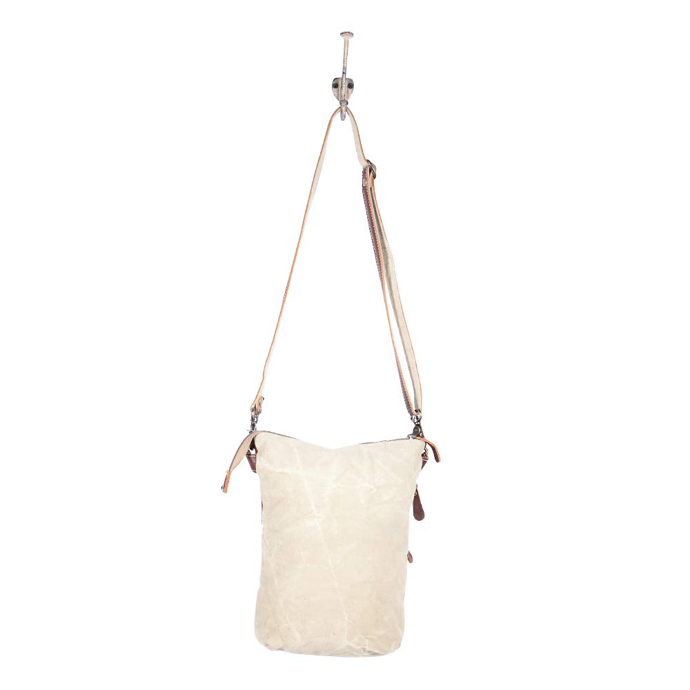Myra Bags Awesome Twosome Canvas, leather & Rug Crossbody Bag S-1910