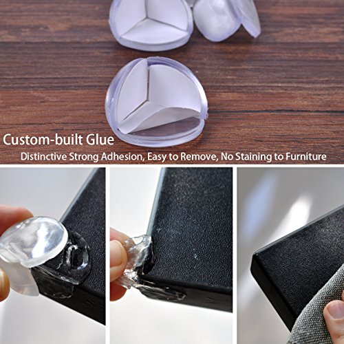 Cunina Corner Protector, 24-Pack Transparent Baby Proofing Safety Corner Edge Guards, Furniture Table Sharp Corner Guard Protectors Bumper for Baby Child Kids