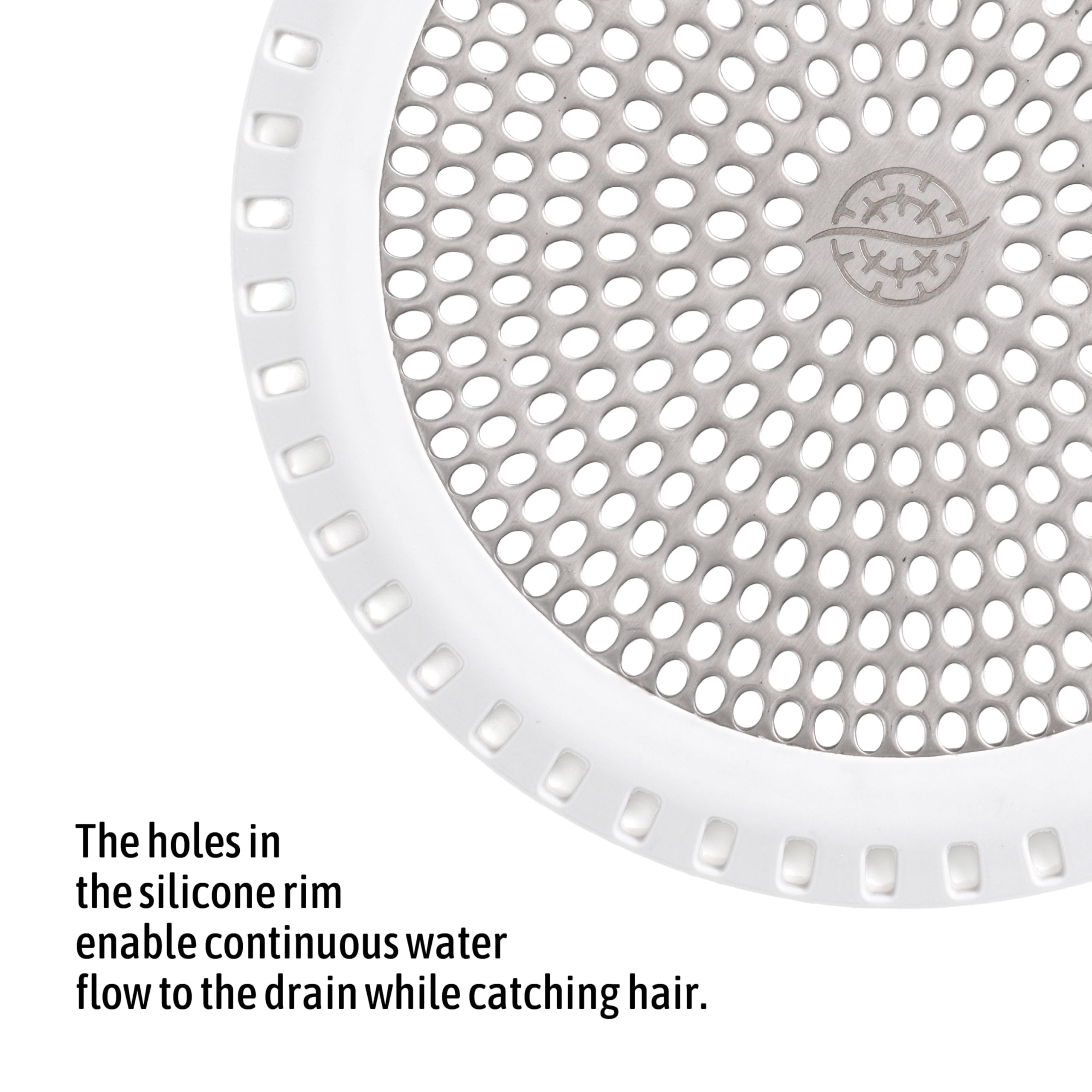 Ultra ShowerRing, The Ultimate Shower Drain Protector/Hair Catcher/Strainer/Snare/Cover (White)