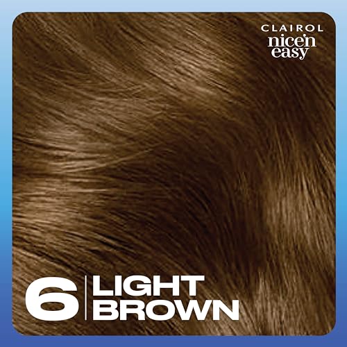 Clairol Nice'n Easy Permanent Hair Dye, 6 Light Brown Hair Color, Pack of 1