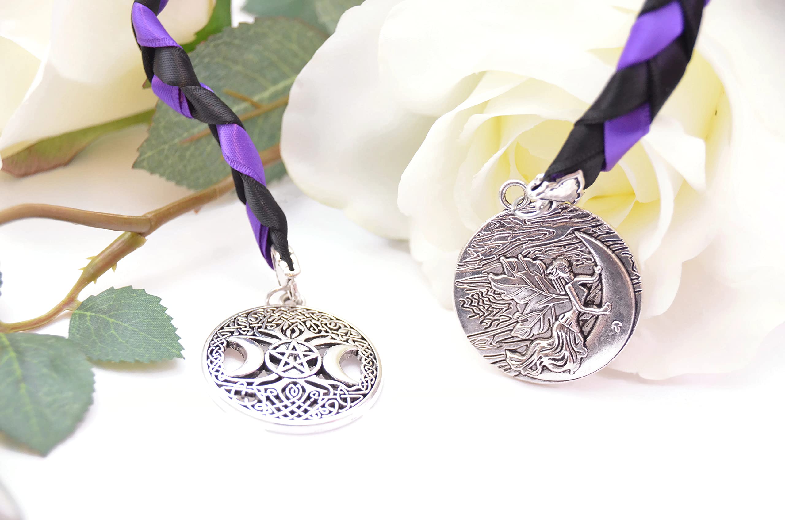 Divinity Braid Purple & Black Triple Moon Goddess Wedding Handfasting Cord #Wedding #DivinityBraid #Celtic #Handfasting #Wedding #Pagan #HandfastingCord(HF-020), Black & Purple