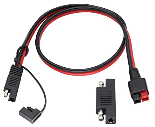 HCFeng 12AWG SAE to an-der-Son Cable Solar to SAE Extension Adapter with 1 SAE Polarity Reverse Solar Power Connector Kits for Go-al/Ze-ro Ye-ti/Su-ao-ki/Solar Generator [2Ft/60cm]
