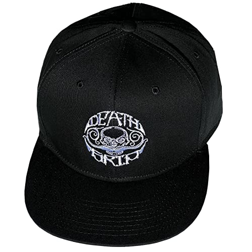 Death Grip Skull Hat | Baseball Cap with Skull Logo Design | Skullcap Back Snap for Men Women & Young Adults Mustache Wax Snapback