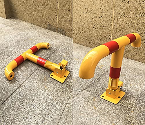 Heavy Duty Car Parking Space Lock Bollard T Shape with Spring Foldable Parking Barrier Safety Barrier for Commercial, Private Use (Color : Black, Size : 60x55cm)