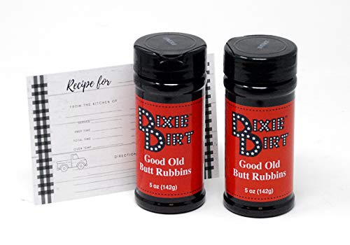 Dixie Dirt Good Old Butt Rubbins Alabama All Purpose Meat Seasoning Pack of 2 Bundle with a JFS Recipe Card