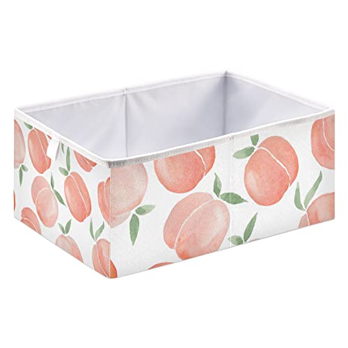 Peaches Storage Basket Storage Bin Rectangular Collapsible Closet Baskets Large Toy Box Organizer for Clothes Towels Magazineā¦