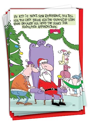 NobleWorks 12 Hysterical Christmas Greeting Cards Boxed Set with 5 x 7 Inch Envelopes (1 Design, 12 Each) Reindeer Surgery C10164XSG-B12x1