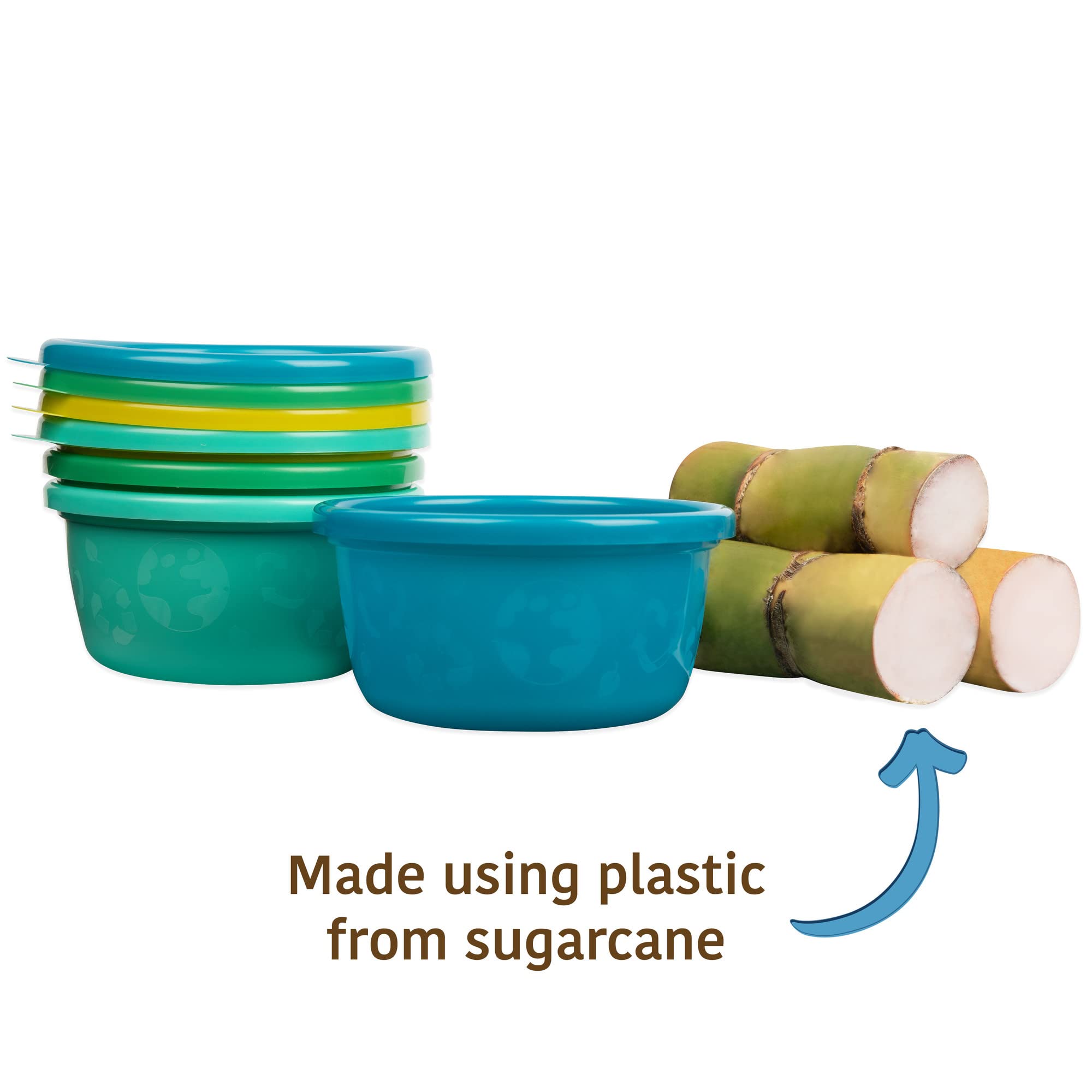 The First Years GreenGrown Reusable Bowls with Lids - Toddler Snack Bowl - Multicolored - 8 Pack