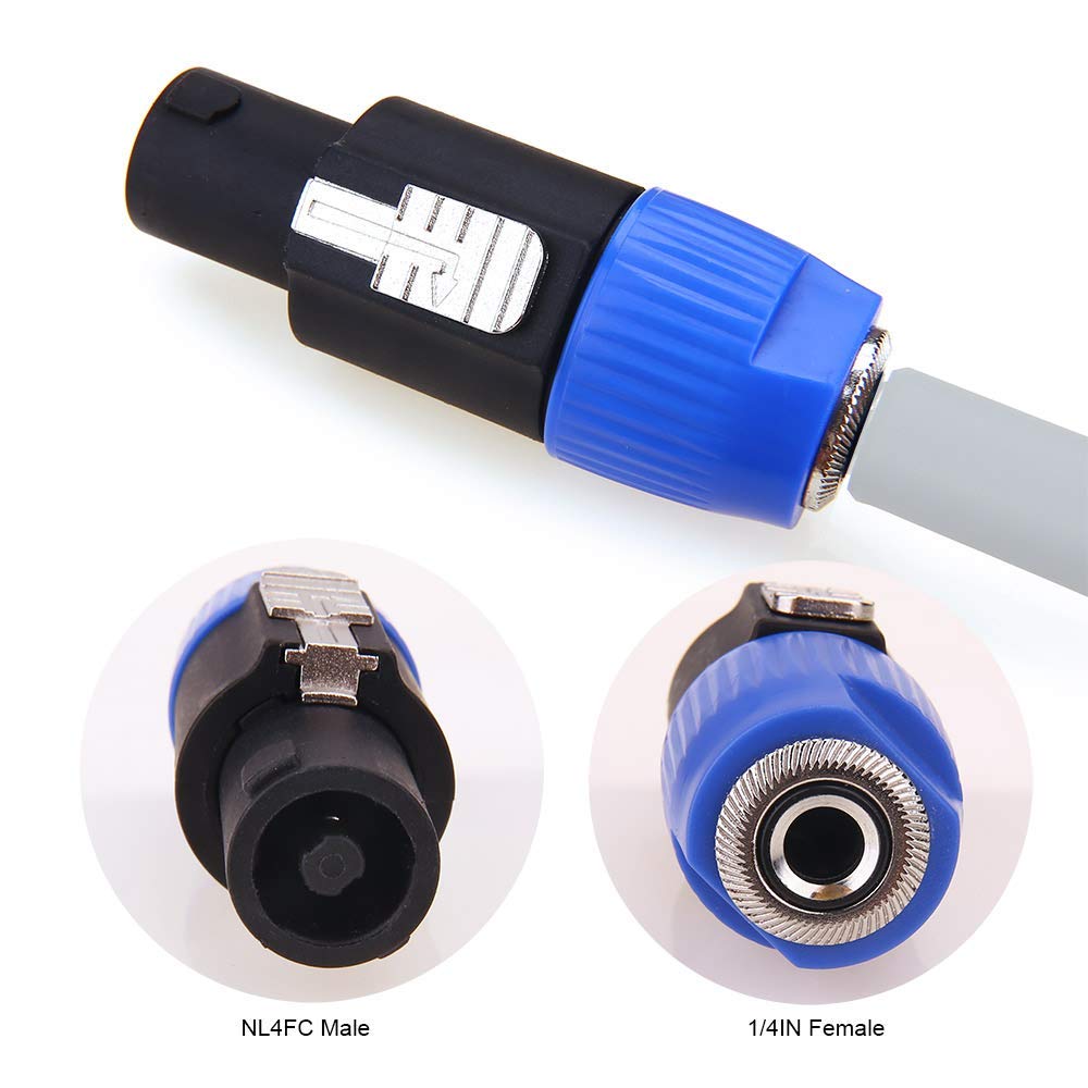 NANYI Speakon to 1/4 Adapter Connector, Upgraded 1/4" Female to NL4FC Male Connectors are for Converting 1/4" Cables to NL4FC Plug for Speaker/Amplifier/Mixer (Speakon to 1/4 Adapter - 2PCS)