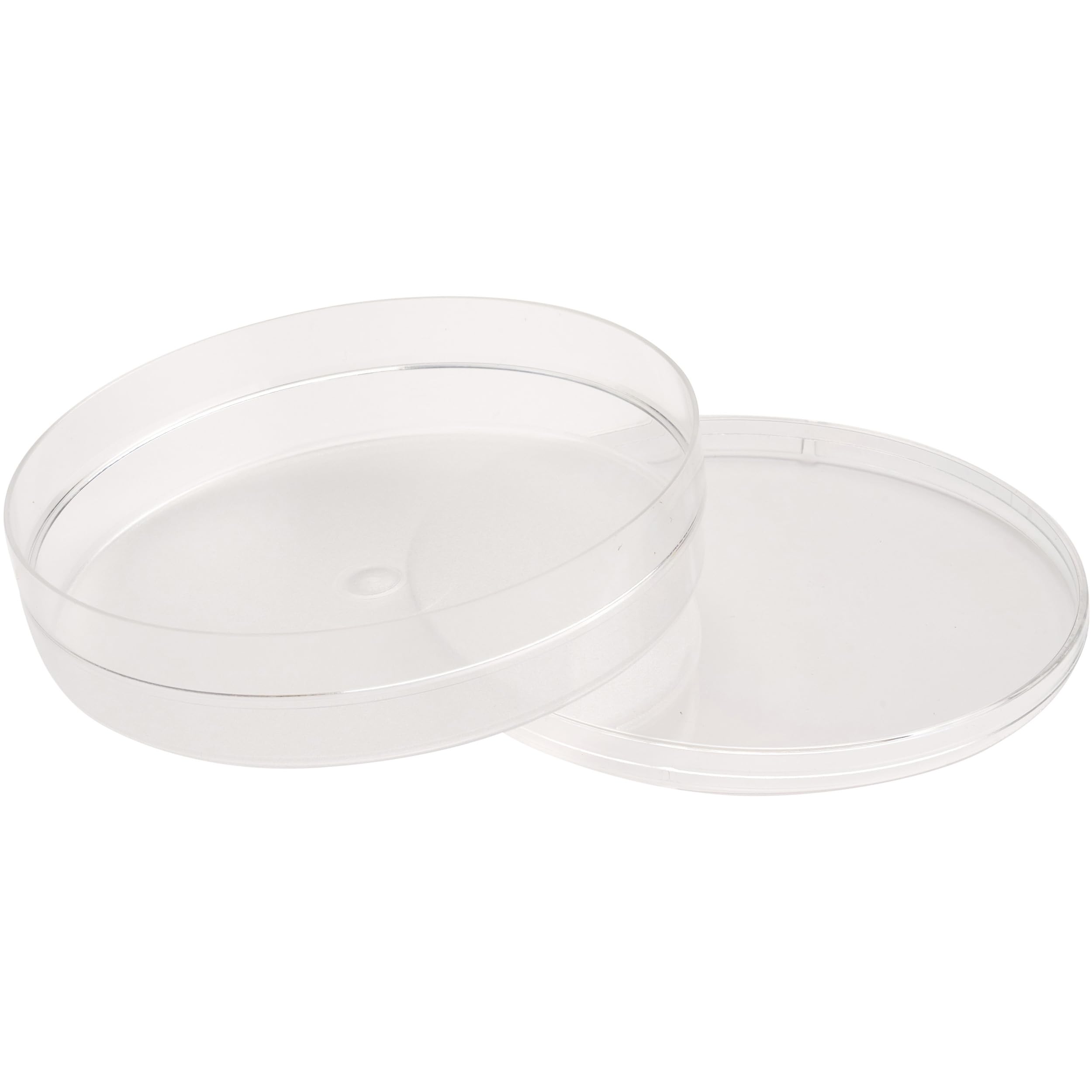 Pioneer Plastics 173C Clear Round Plastic Container with Frosted Bottom, 6" W x 1.375" H