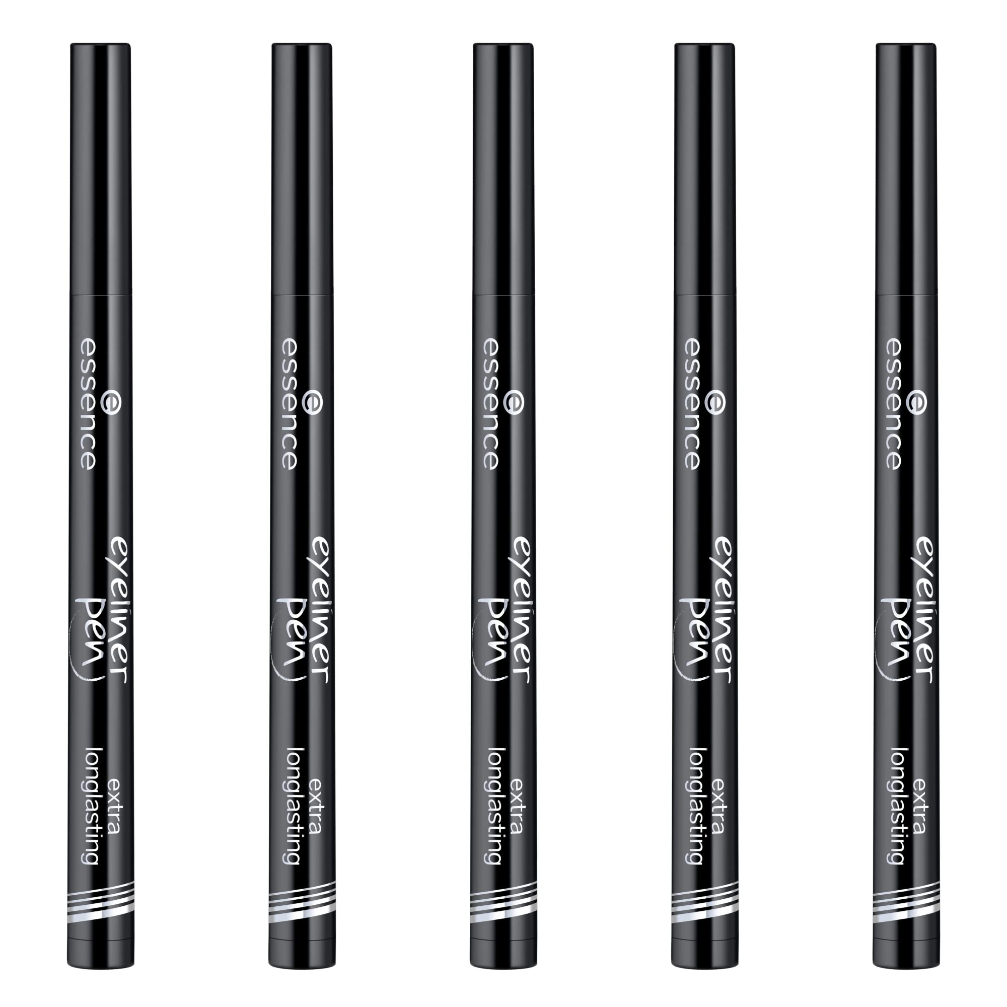 essence | 5-Pack Black Eyeliner Pen | Longlasting & Pigmented Liquid Formula | Glide-on & Precise Application | Felt Tip Applicator | Vegan & Paraben Free | Cruelty Free