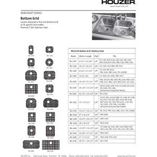 Houzer BG-2500 Wirecraft Kitchen Sink Bottom Grid, 18.5-Inch by 13.25-Inch