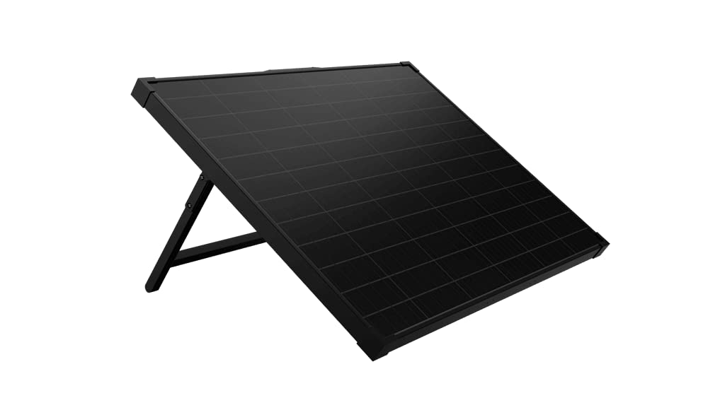 Furrion 100W Portable Kickstand Solar Panel - PWM Bundle Kit, 100-Watt-Rated Output, High-Efficiency Monocrystalline Cells, High-Transmittance Bypass Diodes, Ultra-Clear Tempered Glass - FSPK10MWT-BL