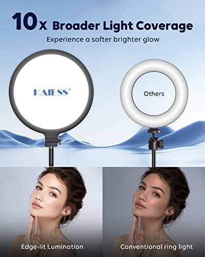 Newest 10.5" Full-Screen Light for Zoom Meeting - Kaiess 10x Lighting Area & Easy Adjustable Colors & Brightness Zoom Light with Flexible Stand & Versatile Phone Holder Fit for Streaming/Video Call