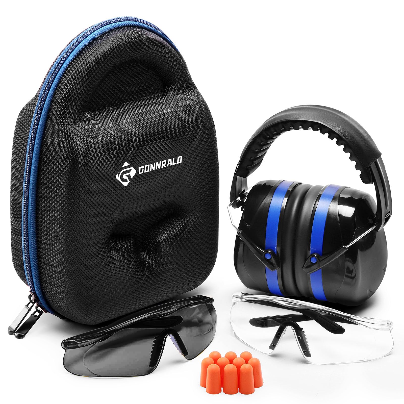 Gonnralo Shooting Ear Protection Earmuffs for Gun Range Noise Reduction,Safety Eye protection Glasses,Carrying case