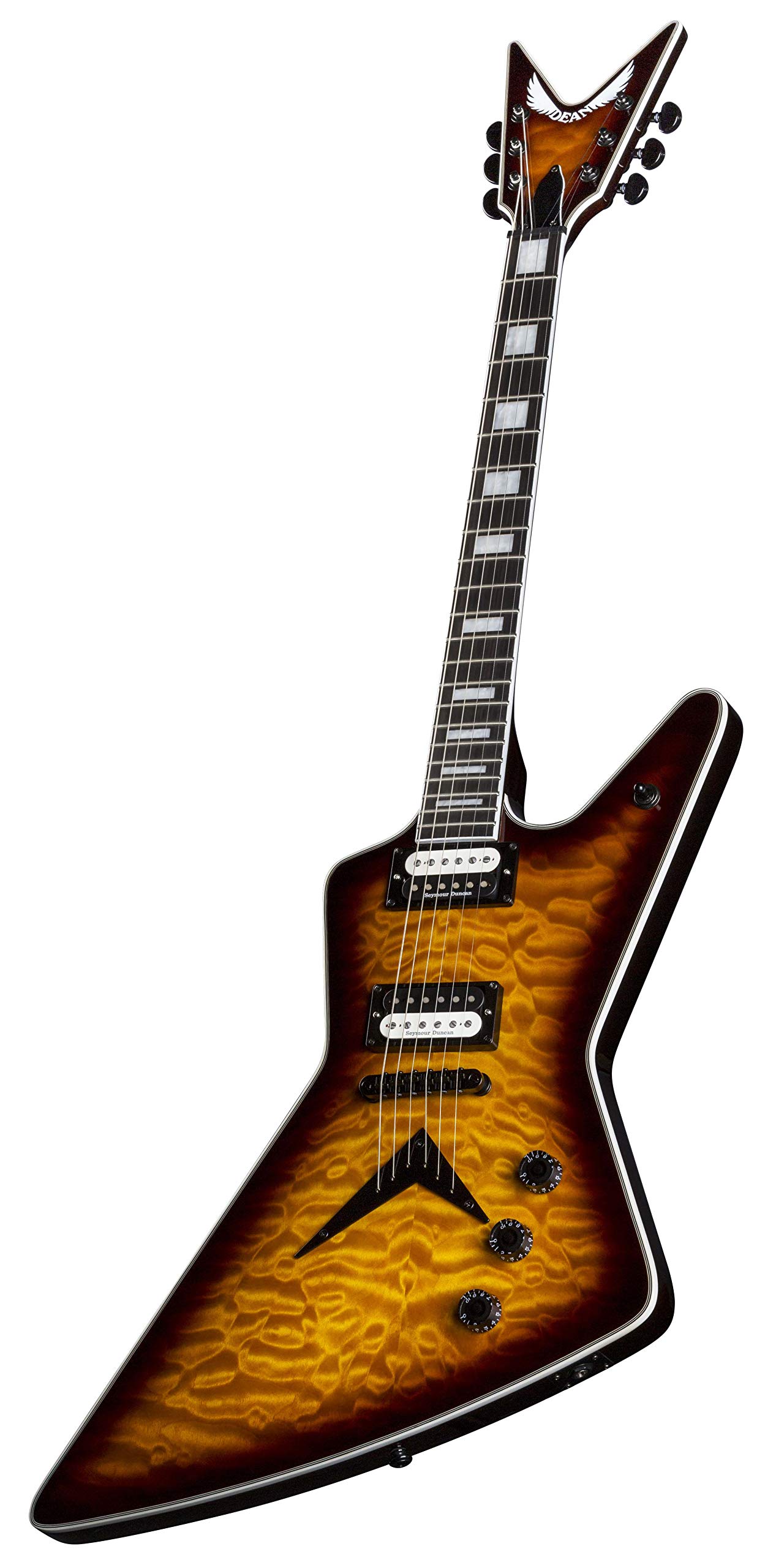 Dean Z Select Quilt Top Electric Guitar, Trans Brazilia