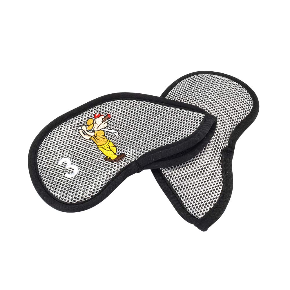 COOLSKY 10pcs Blue and Black Neoprene Universal Golf Club Head Cover Wedge Iron Protective Headcover