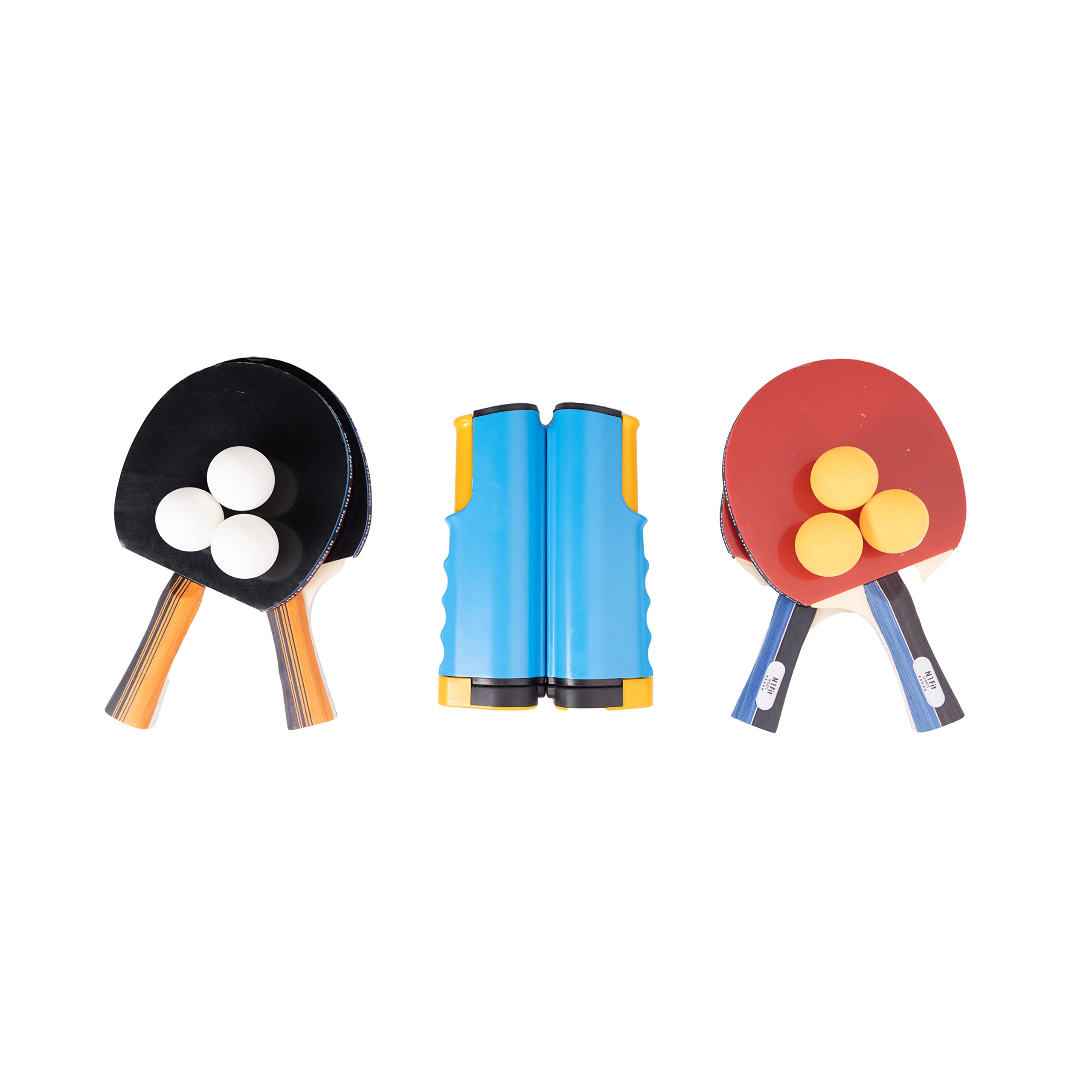 Game Point Portable Ping Pong Paddle Set โ Indoor and Outdoor Table Tennis Game Set with Retractable Net, 4 Paddles, 6 Balls, and Carrying Case