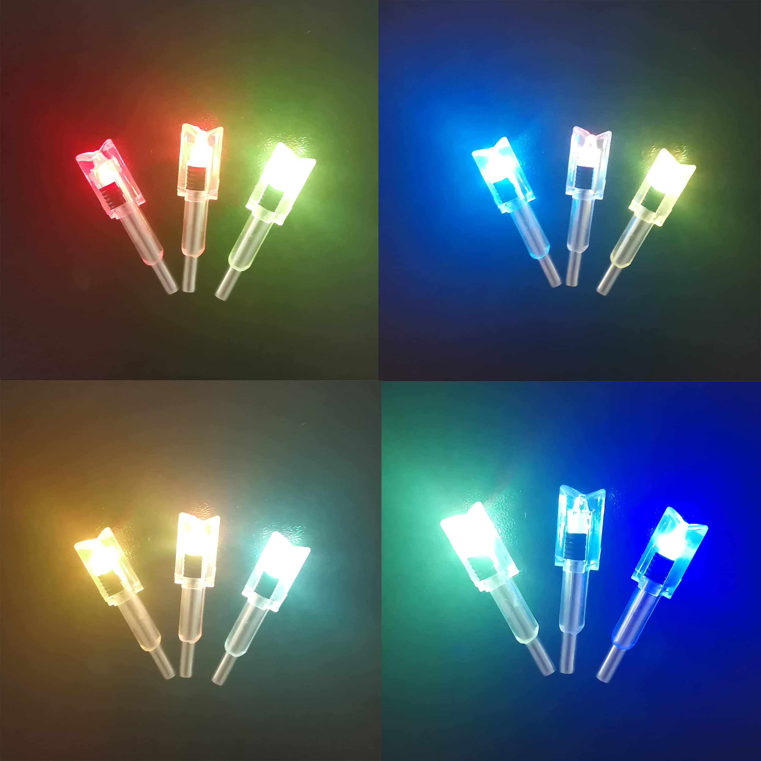 DEEPOWER Crossbow Lighted Nock with ON/Off Switch 4 Pack with .285β/.297β/.300β/.305β Bushings LED Nock Universal Fit for Bolts (Strobe)