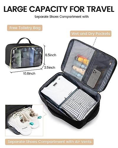 LOVEVOOK Carry On Backpack, 50L Airline Approved Travel Backpack for Women as Personal Item, Expandable 18 inch Laptop Backpack, Large Casual Daypack Waterproof Luggage Suitcase with Toiletry Bag