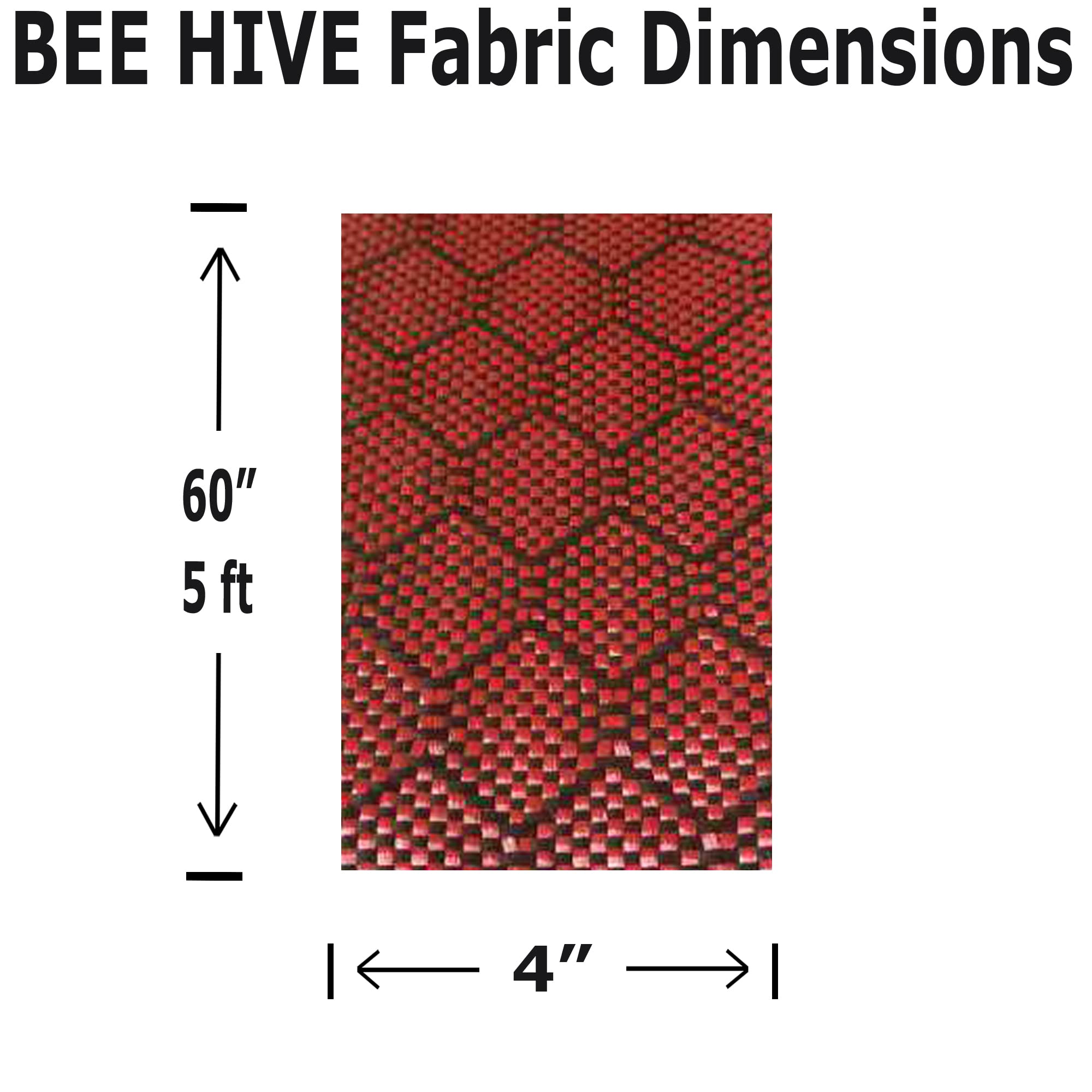 KARBXON - 4 in x 10 ft β Beehive Weave - Carbon Fiber Aramid Fabric - Red - 3K - 240g/meter - Beehive Weave 4β Wide Hemmed Fabric for Repair, DIY Projects (4, 10 ft)