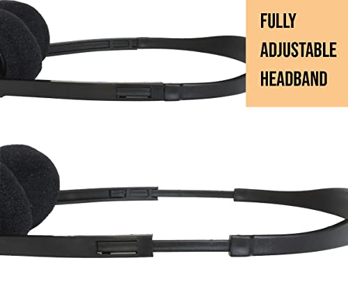 Soundnetic SN06 Disposable Stereo Limited Use Headphones, Black, Count of 100, Pack of 1