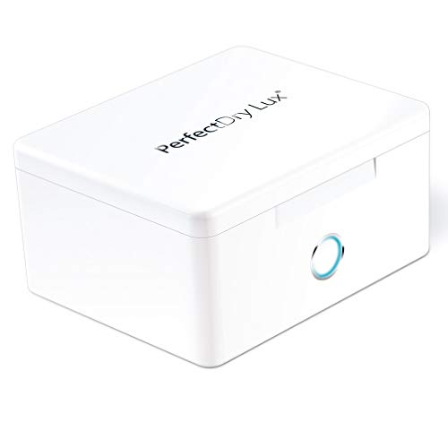 PerfectDry LUX | World's Fastest Hearing Aid Dryer, Dehumidifier Accessory | UV-C Ultraviolet Light Box Kit | Removes Sweat & Moisture from Hearing Aids, Airpods, Wireless Earbuds, Ear Amplifiers