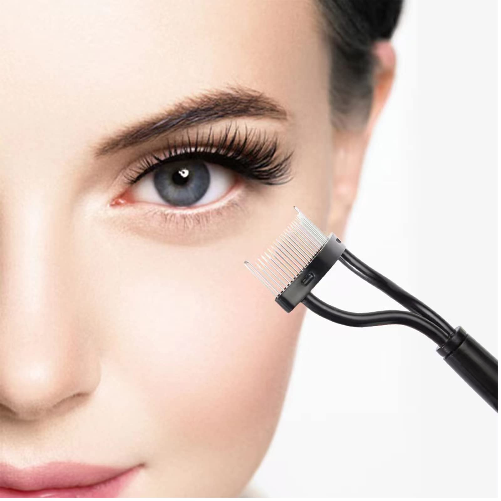 Eyelash Comb Separator Eyelashes Separator Curler,Adonop Eyelash Brush Definer Lash Comb Mascara Eyebrow Applicator with Cover Cosmetic Brushes Tool