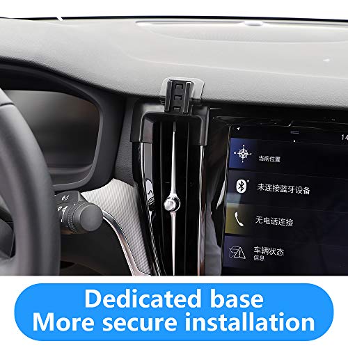 musttrue LUNQIN Car Phone Holder for 2019-2024 Volvo S60 [Big Phones with Case Friendly] Auto Accessories Navigation Bracket Interior Decoration Mobile Cell Mirror Phone Mount