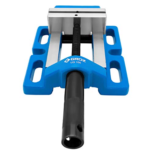 Groz 35121 4" Uni-Grip Drill Press Vise, Blue, Powder Coated
