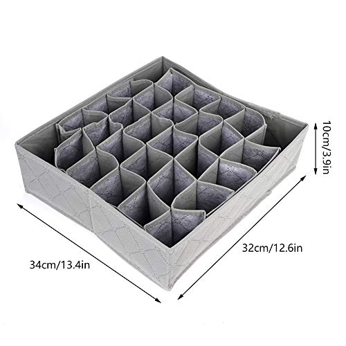SALUTUYA Sock Drawer Organizer Divider, Underwear Organizer Durable 30 Grids Soft Foldable for Storing Underwear Bra for Bedroom