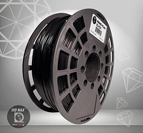 IIIDMAX Nano PLA+ 3D Printer Filament - Enhanced with Nano Diamonds - Tangle Fee, Clog Free, 1.75mm, Dimensional Accuracy +/- 0.03 mm, Nano PLA+ 1kg Spool(2.2lbs), - Fits Most FDM Printers (Black)