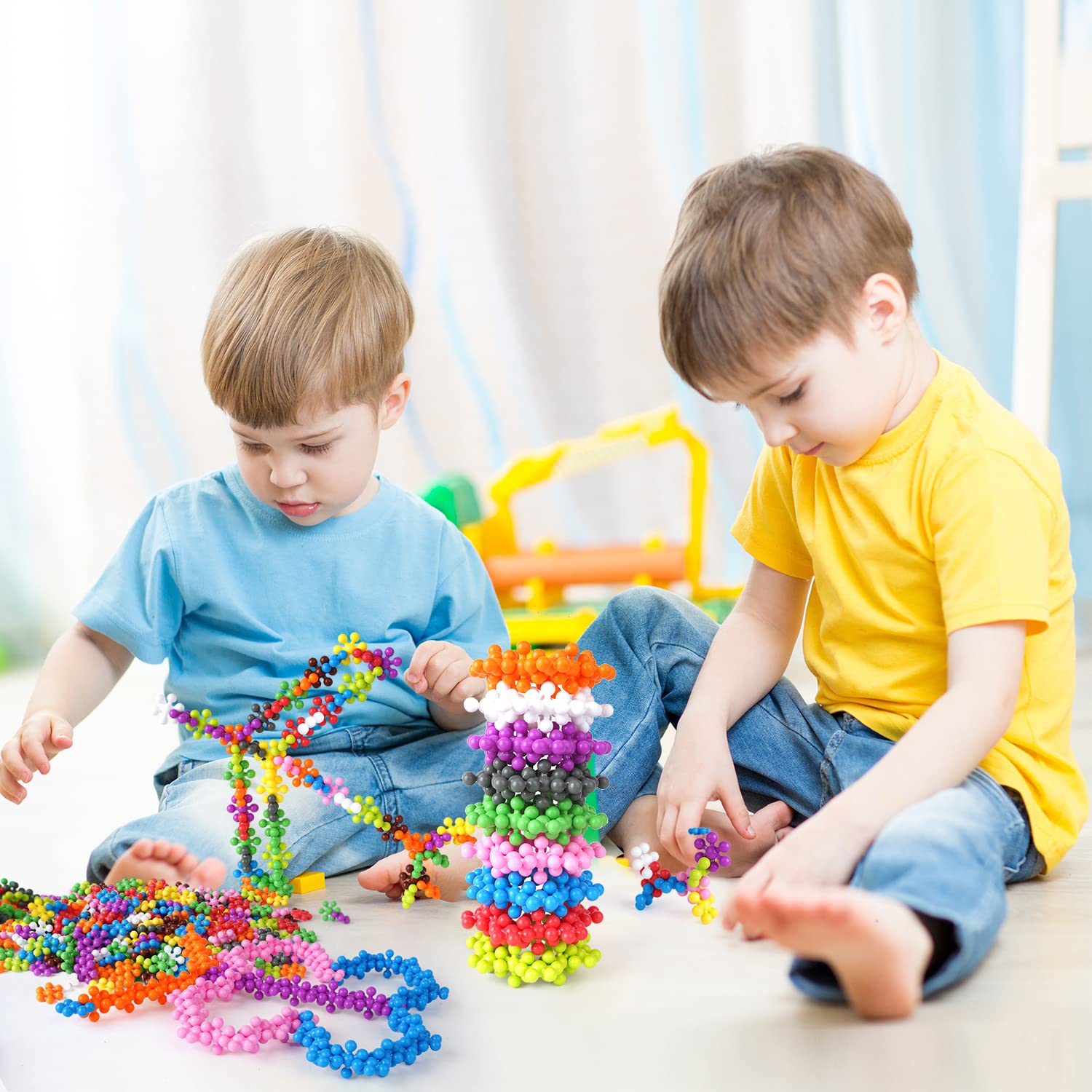 Guteauto 300 Pieces Building Blocks Kids STEM Toys - Educational Building Toys Discs Sets Interlocking Solid Plastic with Storage Box for Preschool Kids Toddlers Boys Girls Aged 3+