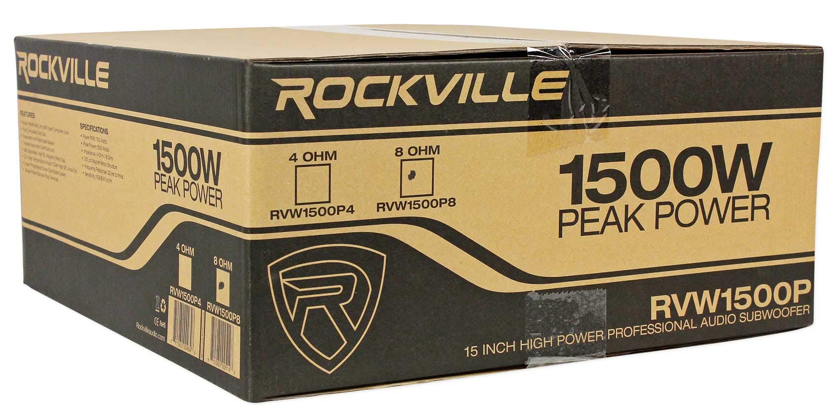 Rockville RVW1500P8 1500w 15" Raw DJ Subwoofer 8 Ohm Sub Woofer 70OZ Magnet, Black