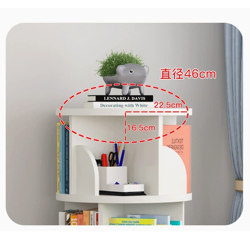 GELTDN Rotating Bookshelf 360 Degree Bookcase Home Floor Shelf Simple Multi-Layer Home Student Picture Book Shelf ( Color : Black , Size : 95*46cm )
