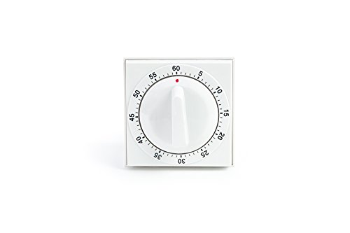 Fox Run Square Timer, 2 x 2.75 x 3 inches, White
