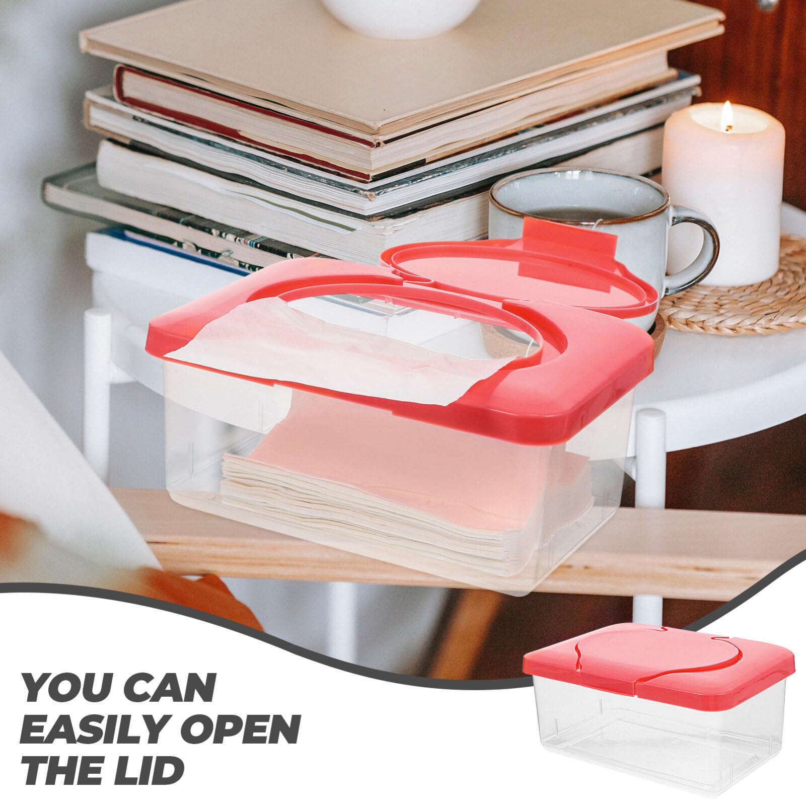 GLEAVI 3Pcs Wipes Dispenser Container Wet Wipes Storage Box with Lid Baby Wipe Case Holder for Keeping Wipes Fresh Home Office Desk B