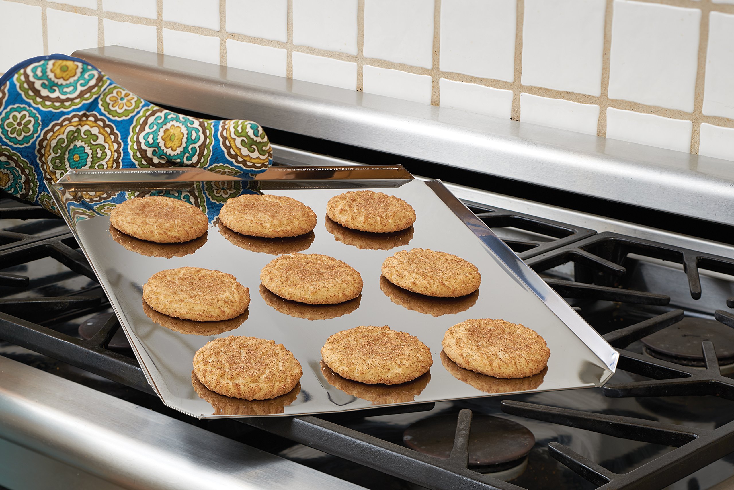 Fox Run Stainless Steel Cookie Sheet Baking Pan, 14" x 17", Silver