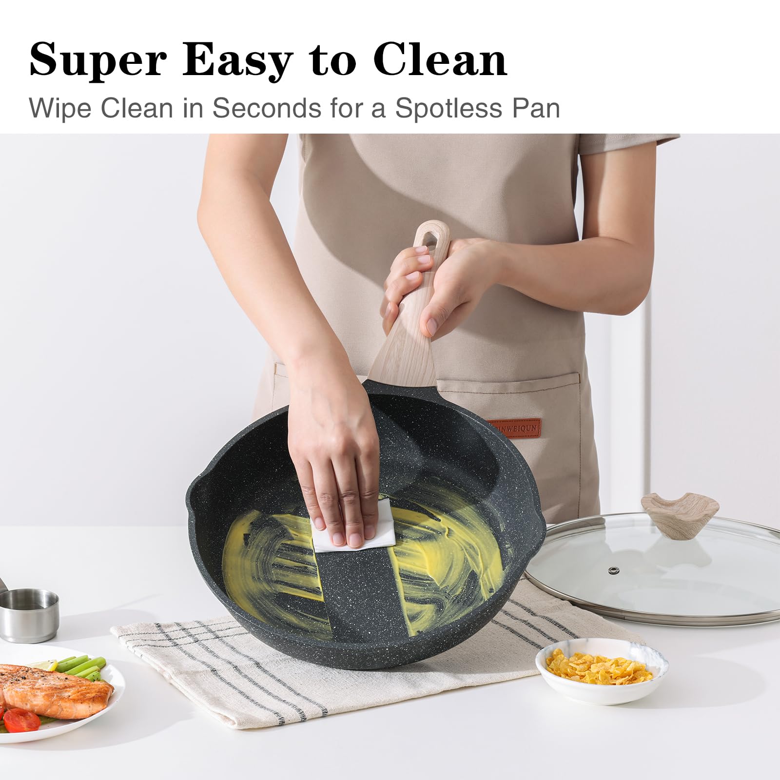 Kordisen Nonstick Frying Pan Skillet, 8 Inch Small Cooking Pan, Egg Pan Omelet Pan, Healthy Non Toxic Chef's Pan, Induction Compatible Cookware, PFOA Free