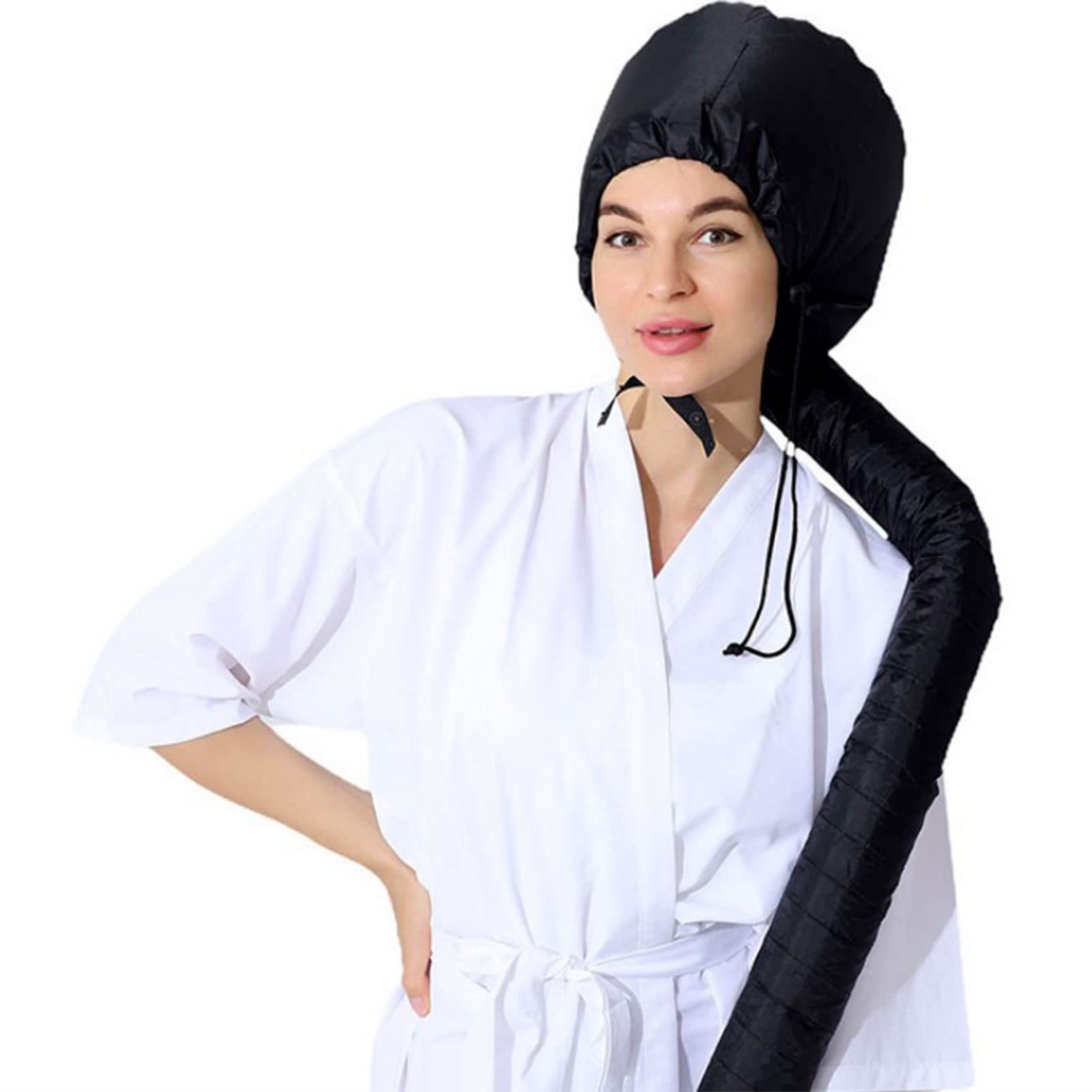 EZIIS Soulta Satin Diffuser Drying Cap,Deep Uniform Heating Cap,Used for Hair Styling, Deep Conditioning and Dryer Curly Hair,Speed Up Full Hair Drying for All Head Shapes (Black)