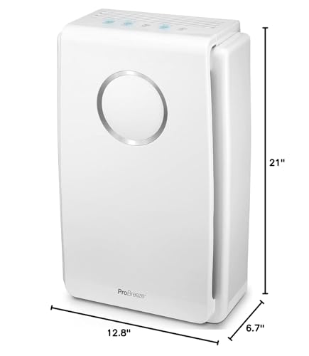 Pro Breeze Air Purifier for Home - 5-in-1 HEPA Air Purifier with HEPA Filter - 500 Sq Ft Coverage for Home Office, Living Room, Bedroom