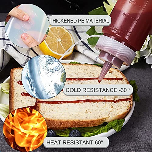 LNJBABAO 2 Pcs 8oz Plastic Squeeze Condiment Bottles Sauce Bottles 8oz Seasoning Dispensers 250ml Squeeze Condiment Bottles for Condiments Ketchup Syrup BBQ Sauce Mustard Salad Dressing